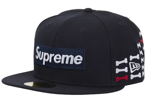 Supreme Bones Box Logo New Era 59fifty Fitted Cap - Navy Blue