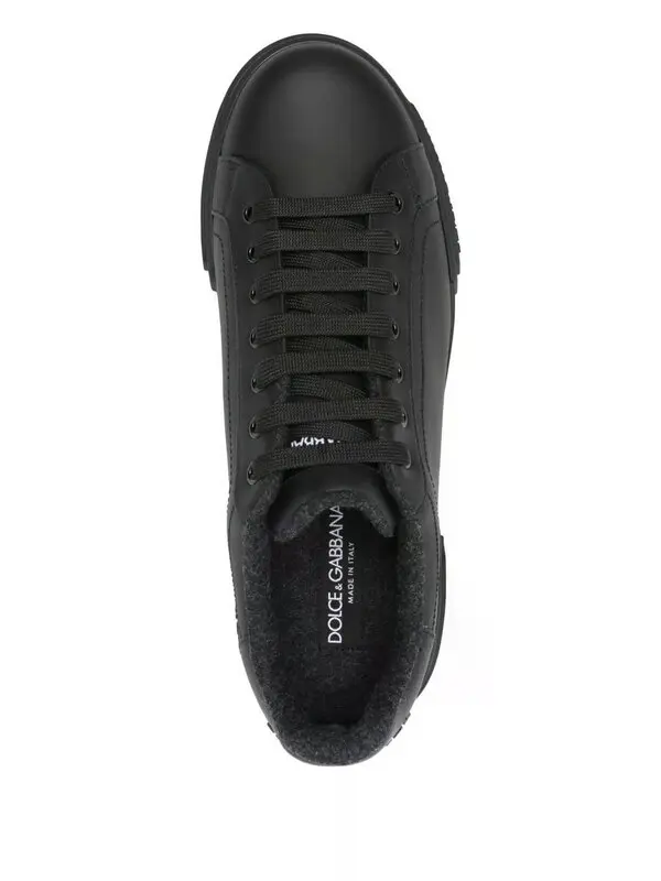 Dolce & Gabbana Leather Lace Up Sneakers