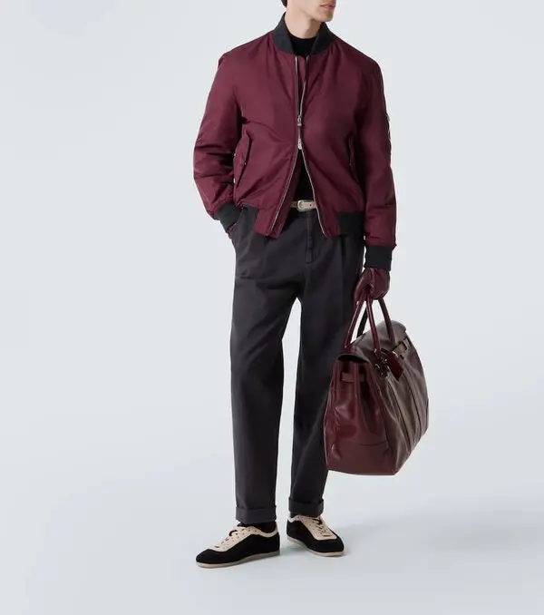 Brunello Cucinelli Padded Bomber Jacket - Burgundy
