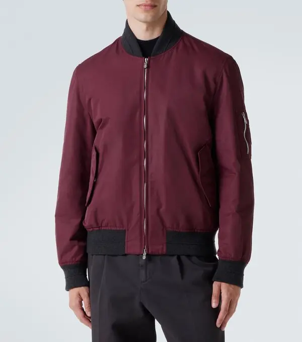 Brunello Cucinelli Padded Bomber Jacket - Burgundy