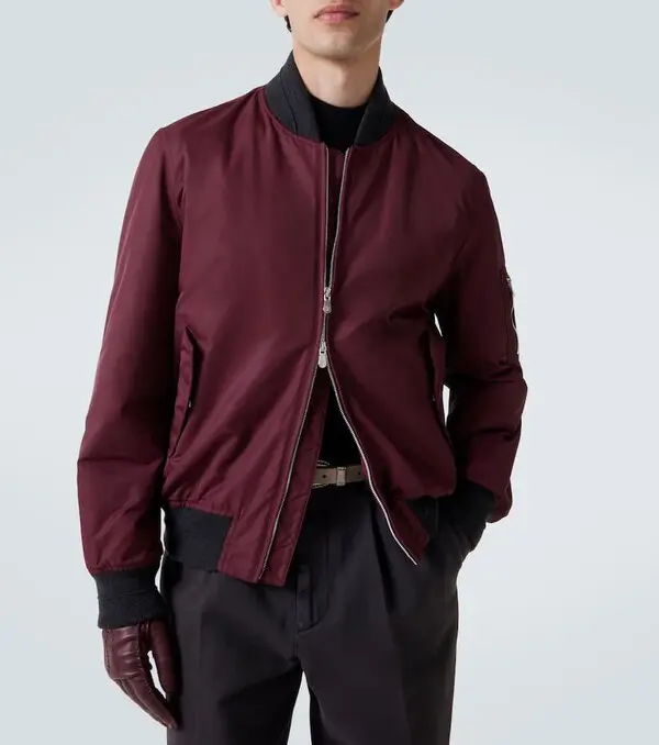 Brunello Cucinelli Padded Bomber Jacket - Burgundy