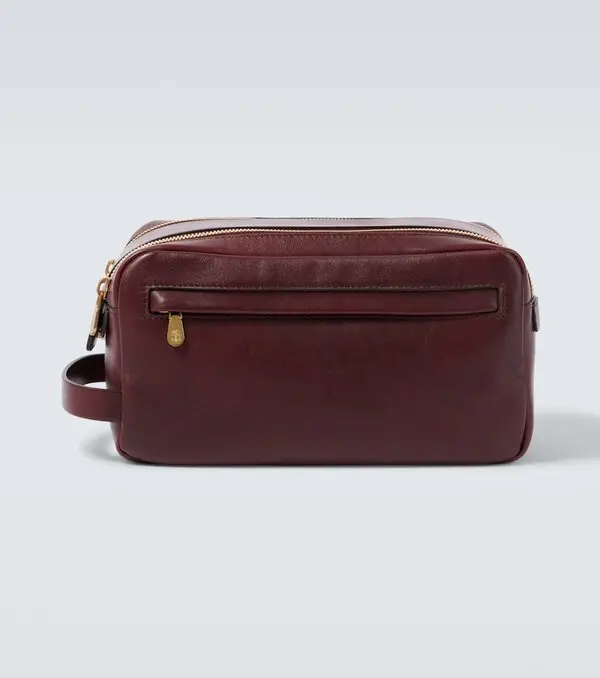 Brunello Cucinelli Leather Vanity Bag - Burgundy