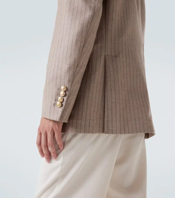 Brunello Cucinelli Striped Cashmere And Silk Blazer