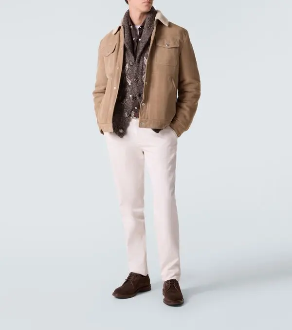 Brunello Cucinelli Shearling-lined Suede Jacket