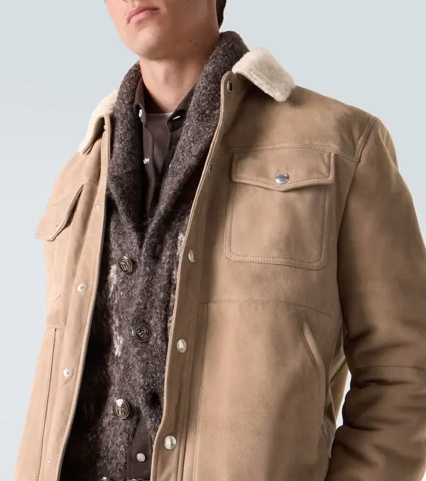Brunello Cucinelli Shearling-lined Suede Jacket