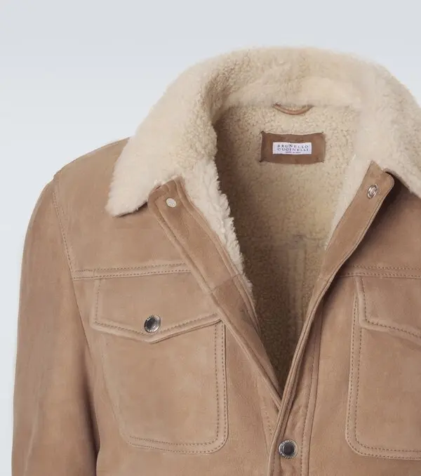 Brunello Cucinelli Shearling-lined Suede Jacket