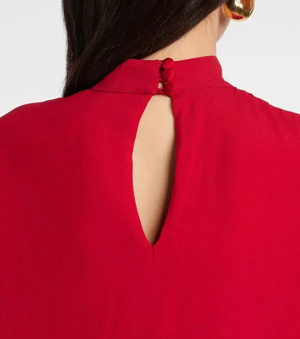 TALLER MARMO Carrington Caped Crêpe Cady Gown - Red