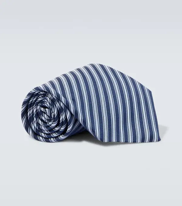 Charvet Striped Silk Jacquard Neck Tie - Blue