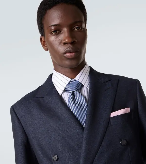 Charvet Striped Silk Jacquard Neck Tie - Blue