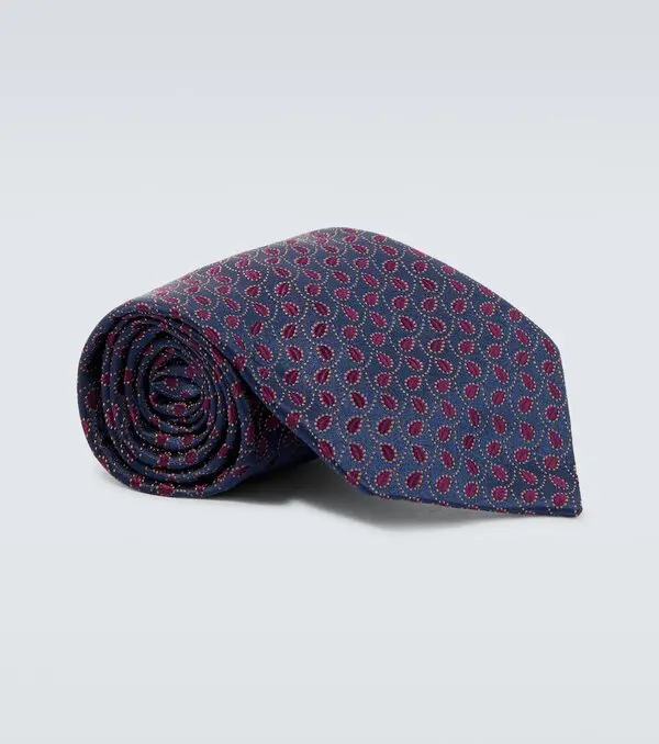 Charvet Silk Jacquard Neck Tie - Blue