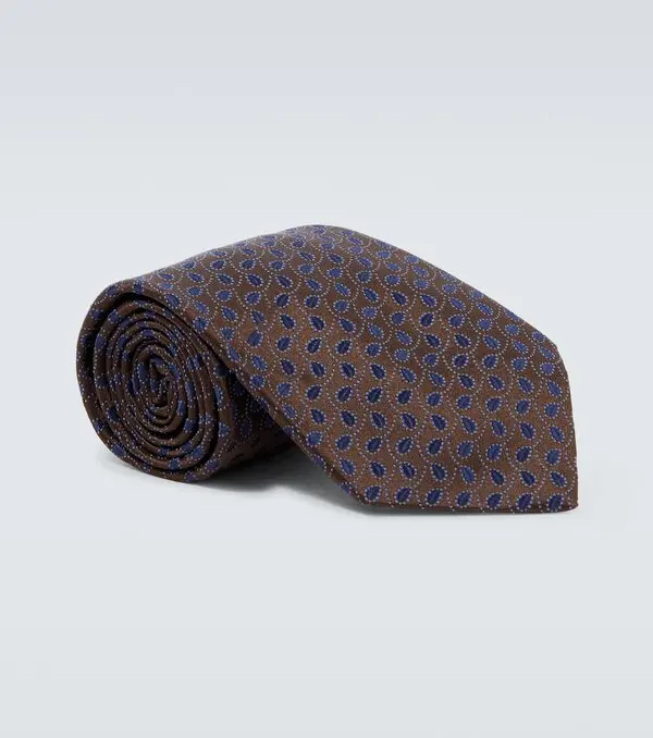 Charvet Silk Jacquard Neck Tie - Brown