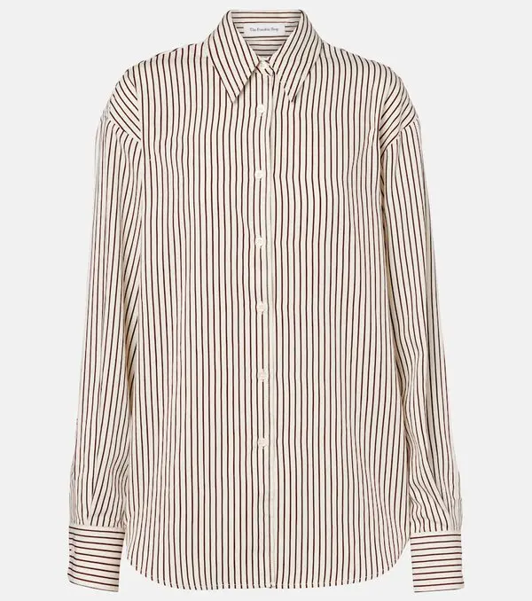 THE FRANKIE SHOP Peri Striped Poplin Shirt - Beige