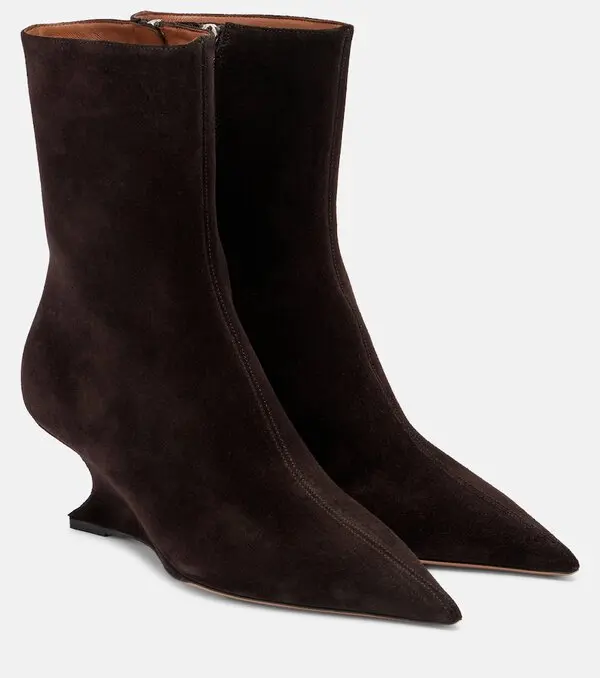 Paris Texas Nina 50 Suede Ankle Boots - Brown