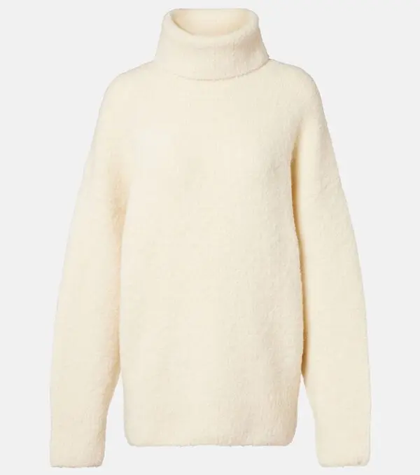 TOTEME Alpaca And Wool-blend Turtleneck Sweater - White