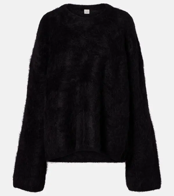 TOTEME Oversized Alpaca-blend Crewneck Sweater - Black