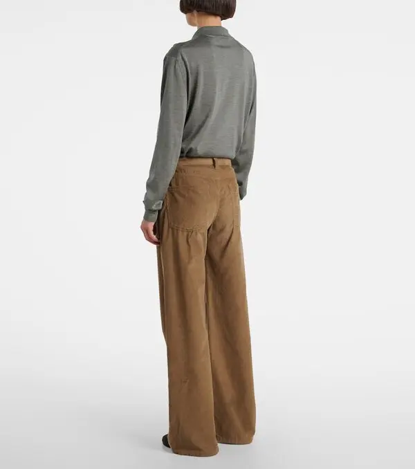 THE ROW Eglitta Corduroy Straight Pants - Beige