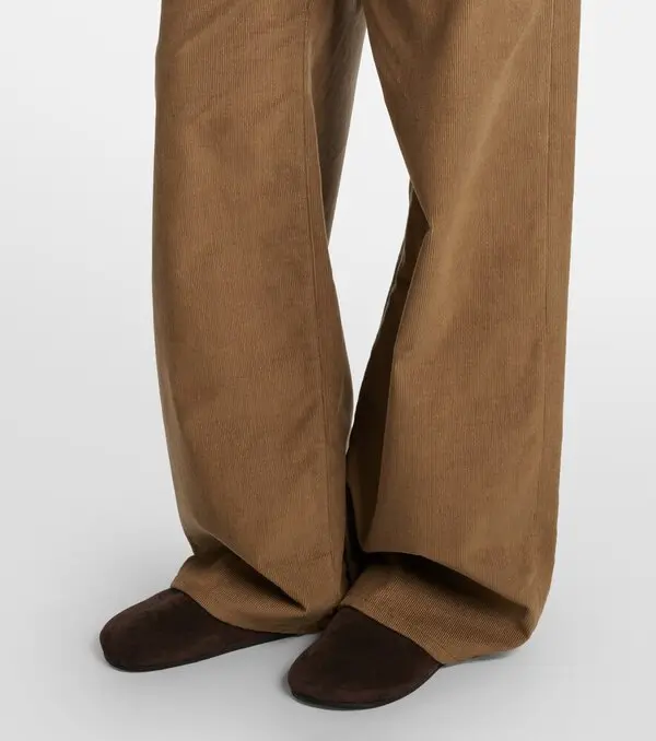 THE ROW Eglitta Corduroy Straight Pants - Beige