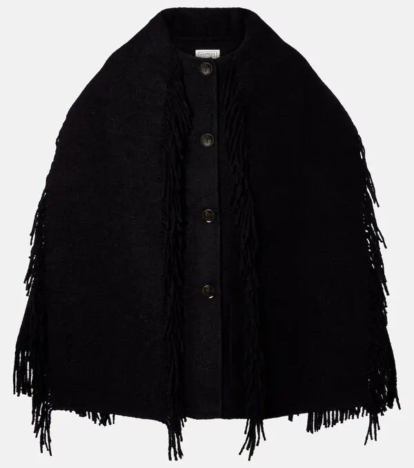 TOTEME Fringed Scarf-detail Wool-blend Jacket