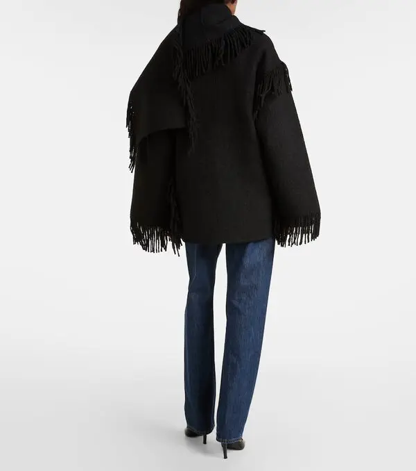 TOTEME Fringed Scarf-detail Wool-blend Jacket