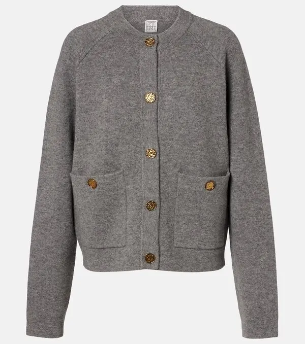 TOTEME Cashmere And Wool-blend Cardigan - Grey