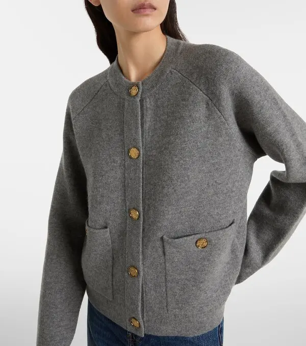 TOTEME Cashmere And Wool-blend Cardigan - Grey