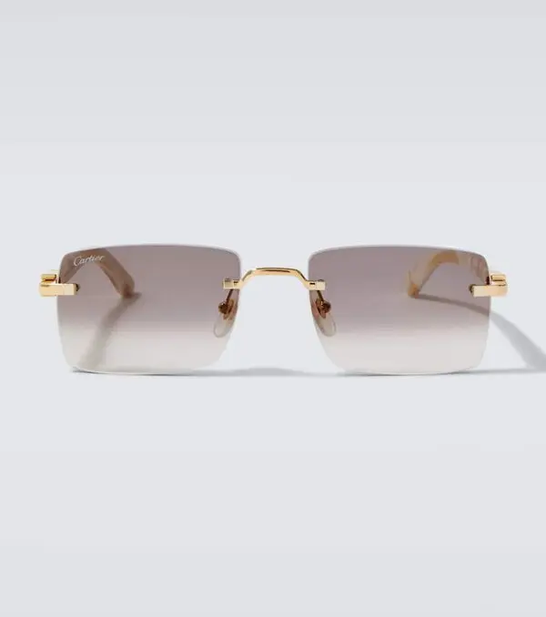 CARTIER Signature C De Rectangular Sunglasses - Gold