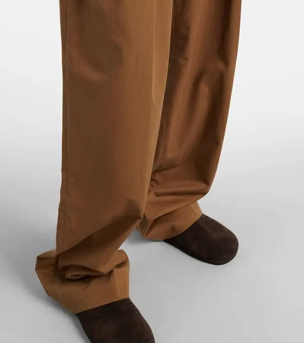 THE ROW Igor Cotton And Cashmere Wide-leg Pants - Beige