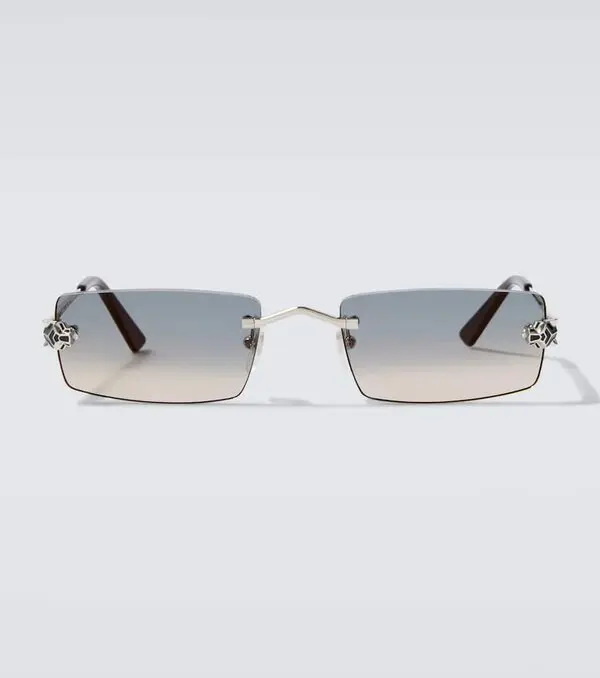 CARTIER Panthère De Rectangular Sunglasses - Silver