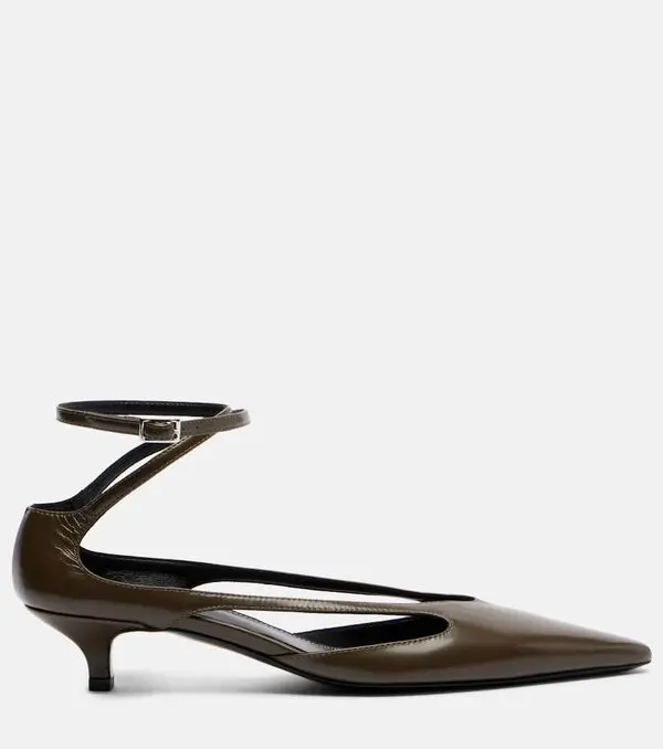 TOTEME Cutout Leather Pumps - Green
