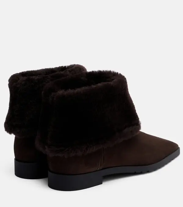 TOTEME Shearling-lined Suede Ankle Boots - Brown
