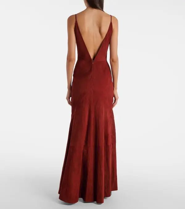 Gabriela Hearst Brigita Suede Maxi Dress