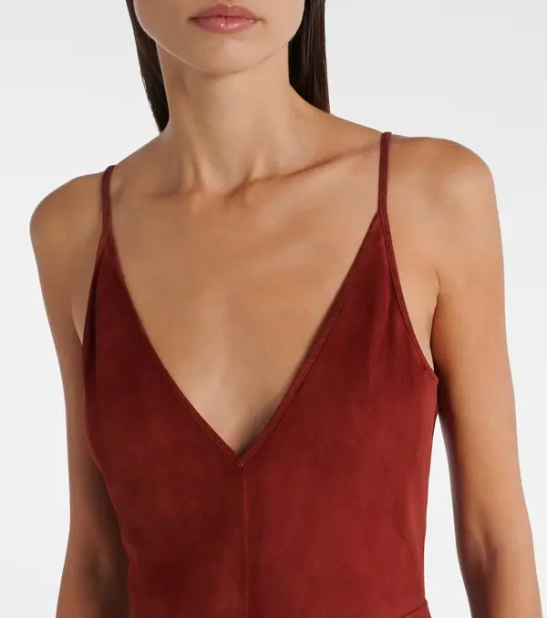 Gabriela Hearst Brigita Suede Maxi Dress