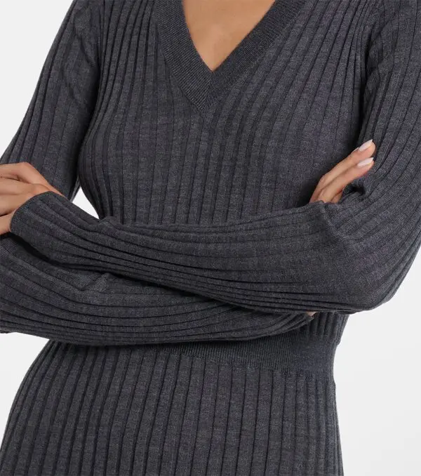 Brunello Cucinelli Ribbed-knit Virgin Wool Sweater Dress