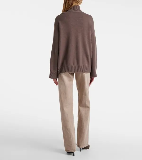 Brunello Cucinelli Oversized Cashmere Turtleneck Sweater - Brown