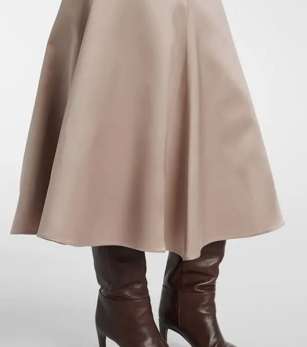 Brunello Cucinelli Silk Midi Skirt