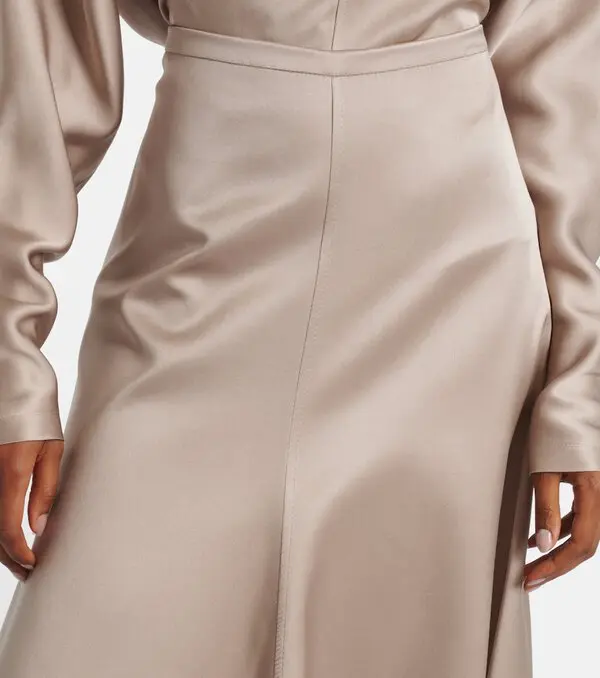 Brunello Cucinelli Silk Midi Skirt