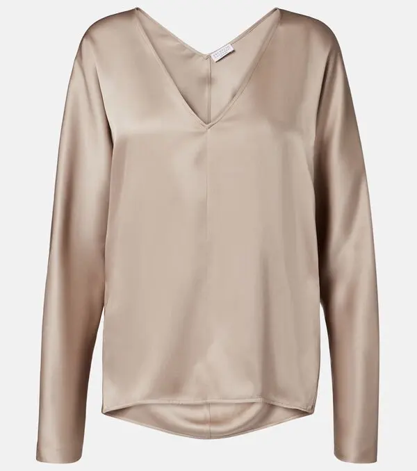 Brunello Cucinelli Silk Blouse - Grey