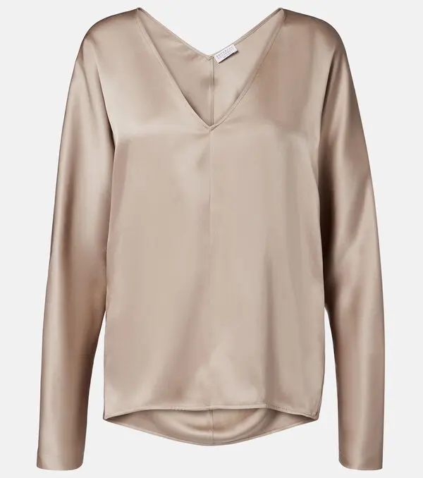 Brunello Cucinelli Silk Blouse - Grey