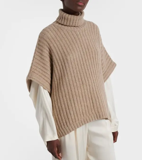 Brunello Cucinelli Ribbed-knit Cashmere Turtleneck Sweater - Beige