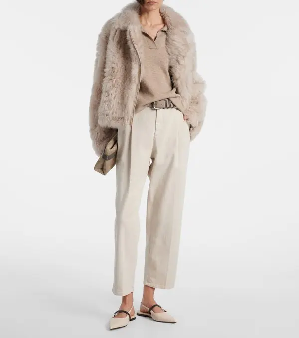 Brunello Cucinelli Monili Mid-rise Straight Jeans - Beige