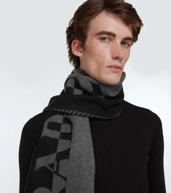 Prada Logo Wool Scarf