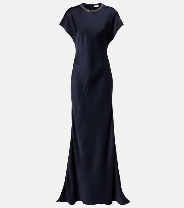 Brunello Cucinelli Embellished Gown - Blue