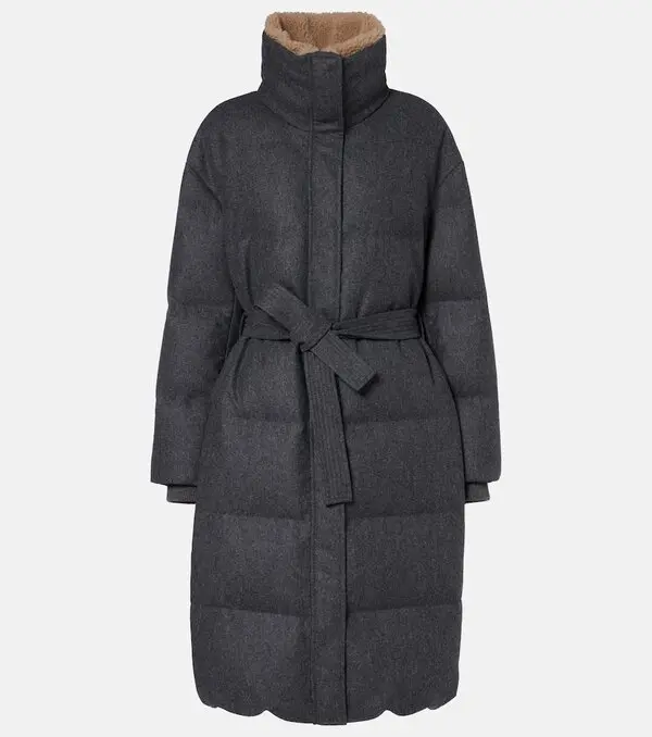 Brunello Cucinelli Virgin Wool Down Coat - Grey