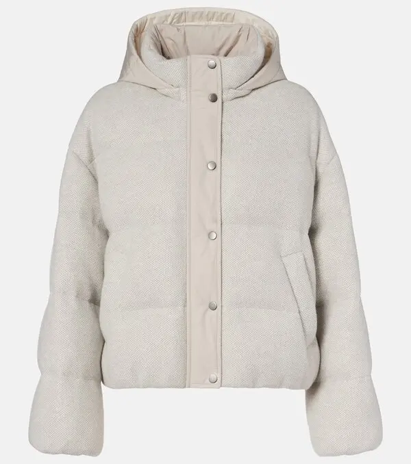 Brunello Cucinelli Cashmere-blend Down Jacket - Grey