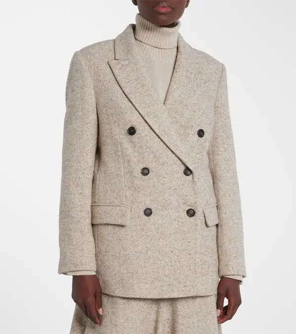 Brunello Cucinelli Double-breasted Wool And Silk-blend Blazer