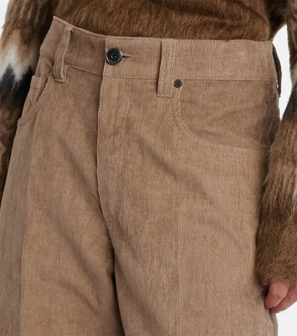 Brunello Cucinelli Monili Cotton Corduroy Straight Pants
