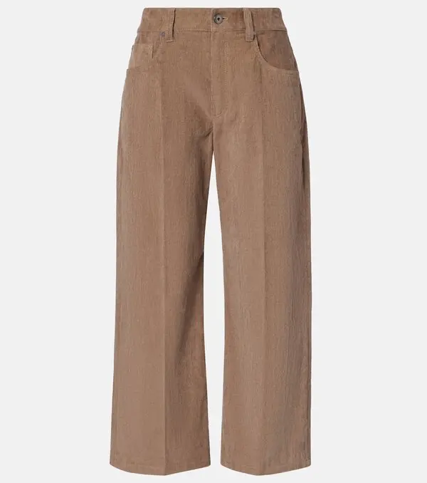 Brunello Cucinelli Monili Cotton Corduroy Straight Pants - Brown