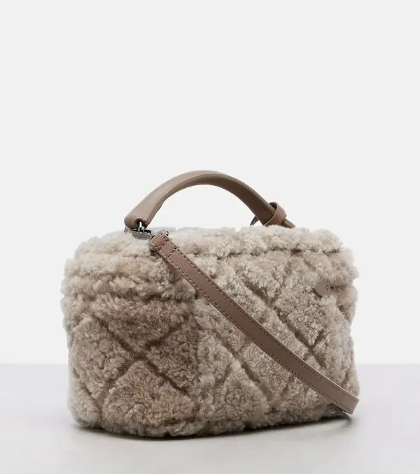 Brunello Cucinelli Quilted Shearling Vanity Bag