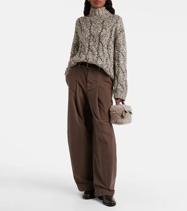 Brunello Cucinelli Quilted Shearling Vanity Bag