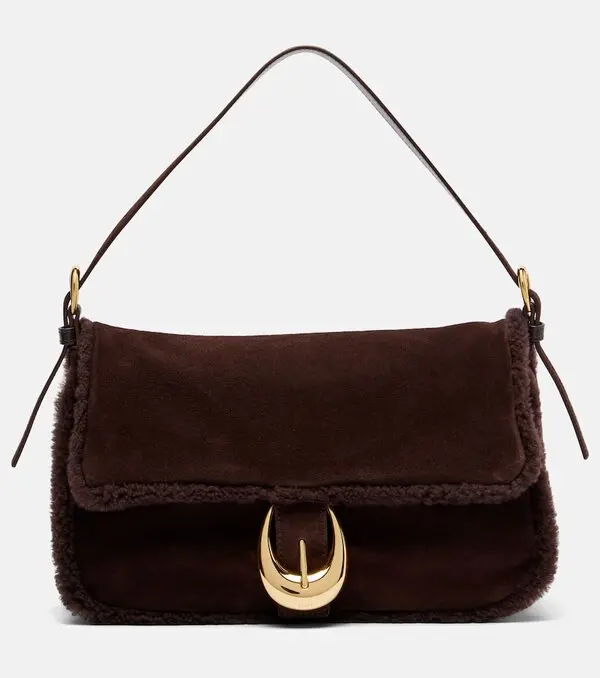 Staud Harlow Medium Suede Shoulder Bag